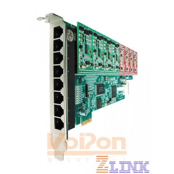 OpenVox A800E01 8 Port Analog PCI Express card + 1 FXO module