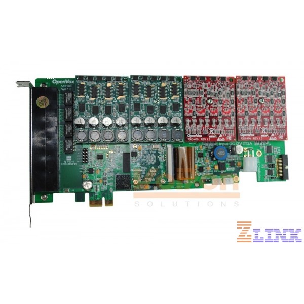 OpenVox AE1610E12 16 Port Analog PCI Express card + 1 FXS400 + 2 FXO400 modules with EC2032 modules