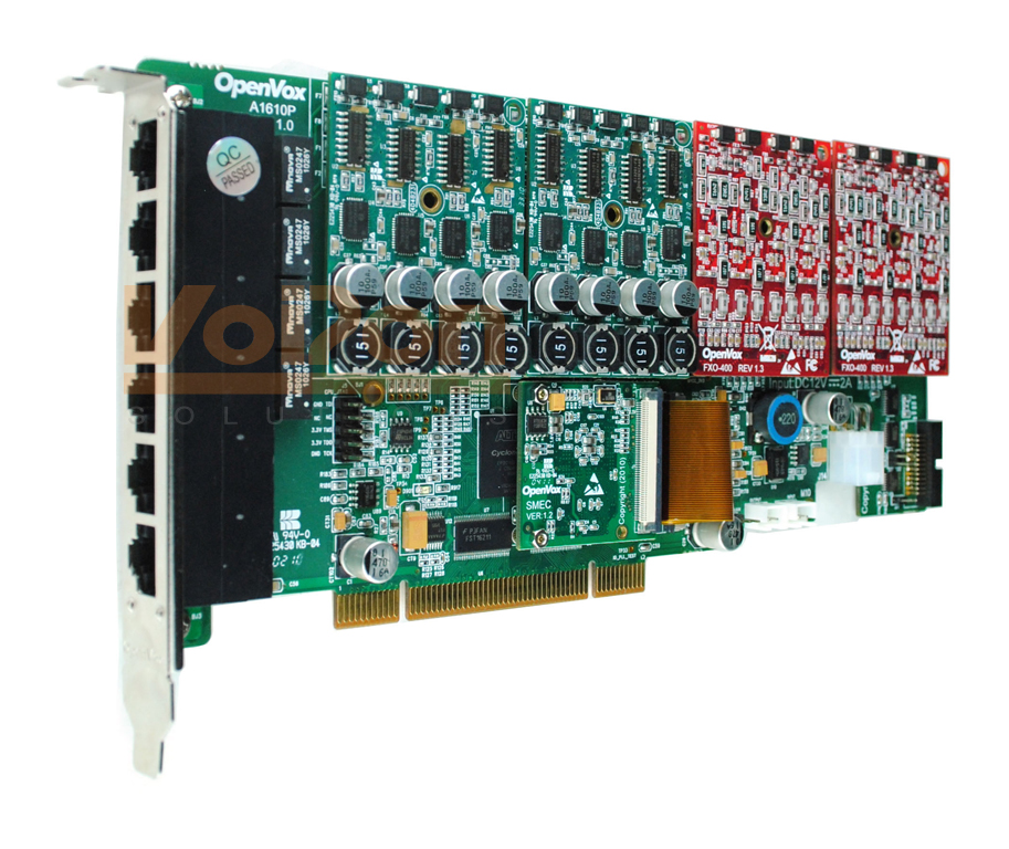 OpenVox AE1610P40 16 Port Analog PCI card + 4 FXS400 modules with ...